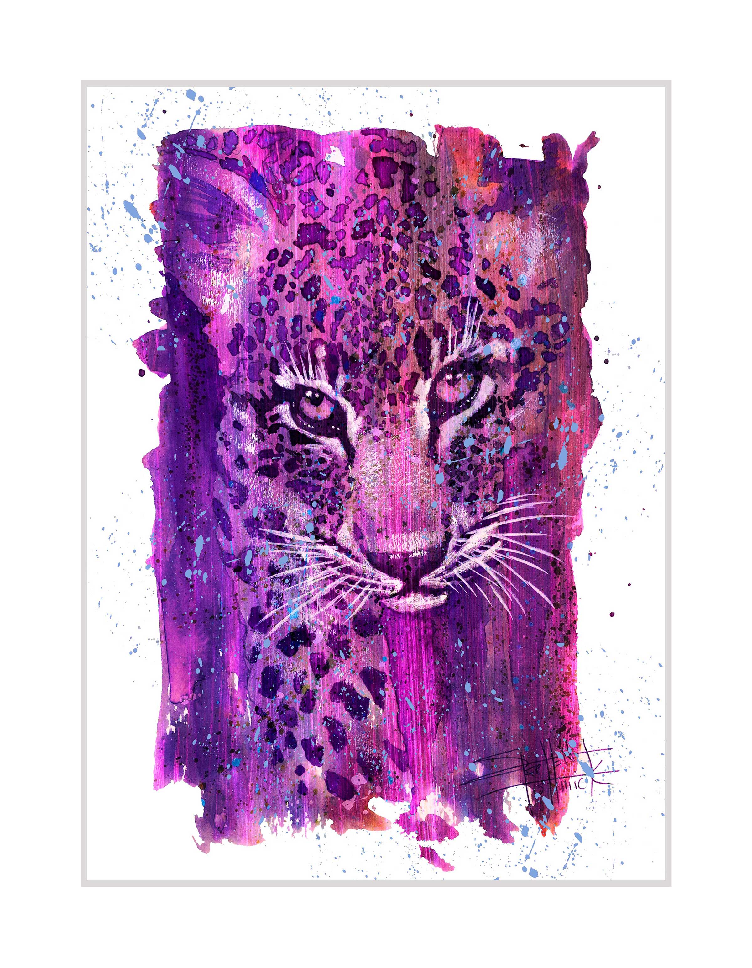 Leopard Water Color Print | Stephen Fishwick - Stephen Fishwick Fine Art