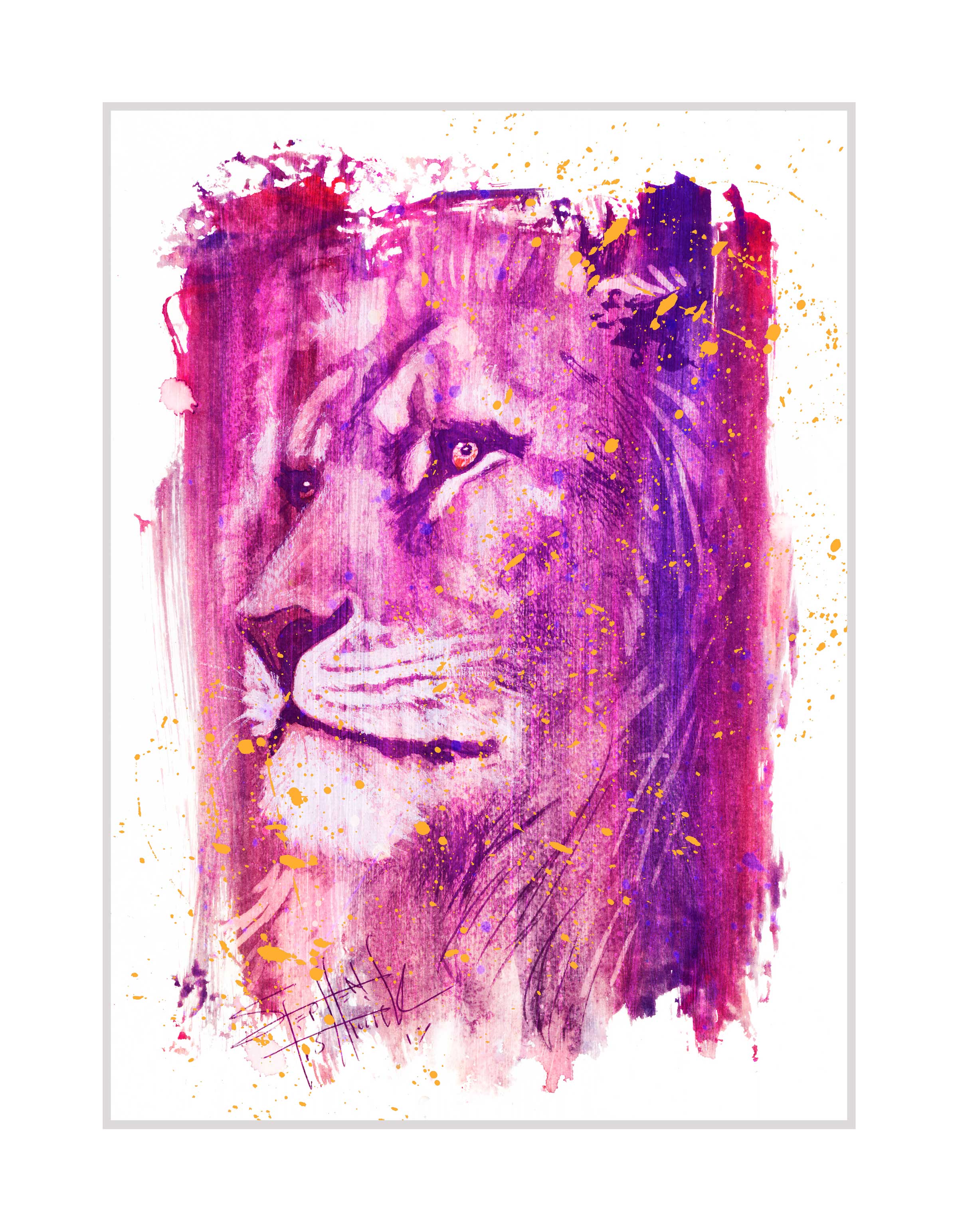 Lion Water Color Print, Lion Artwork | Stephen Fishwick - Stephen ...
