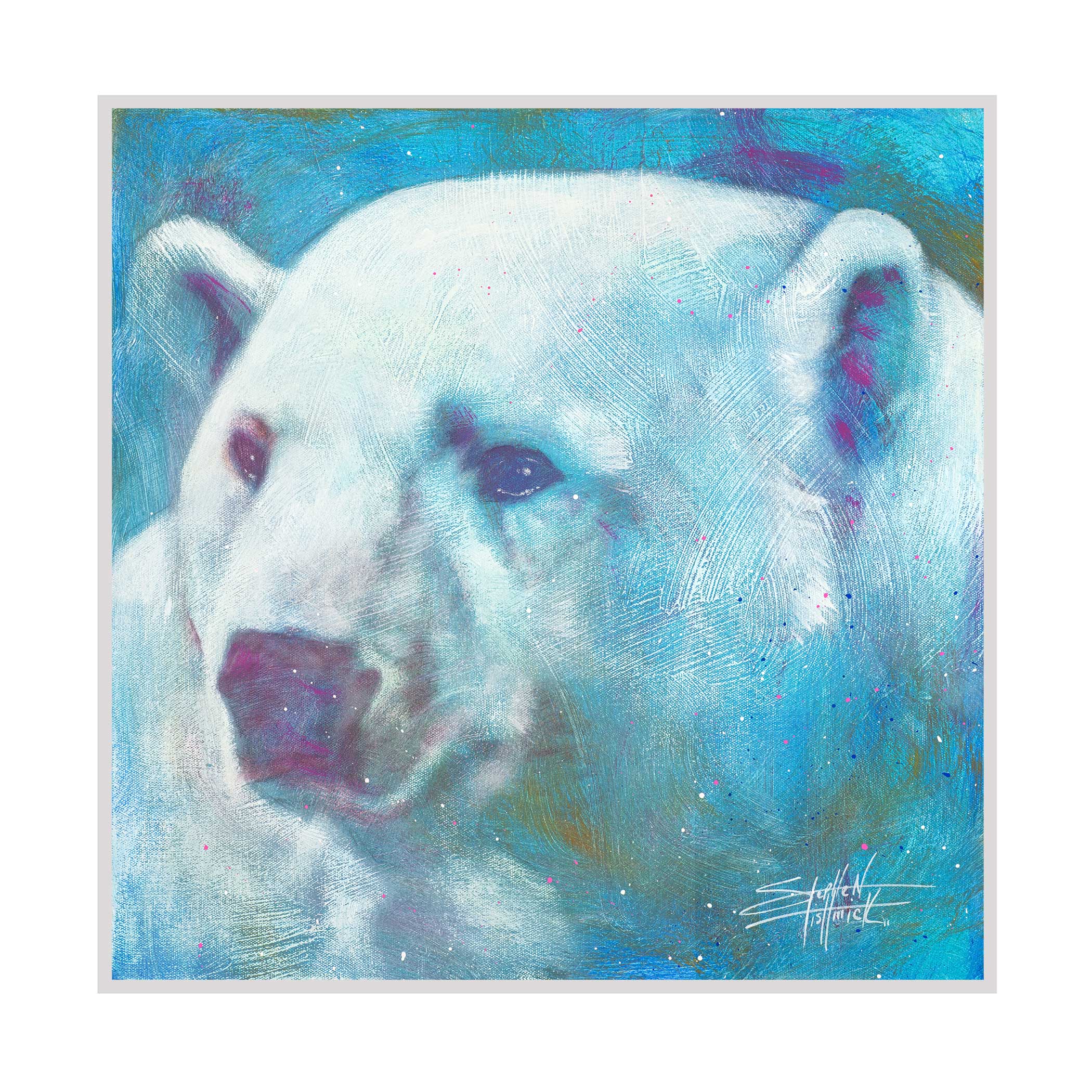 Arctic Strength | Polar Bear Wildlife Painting by Stephen Fishwick ...