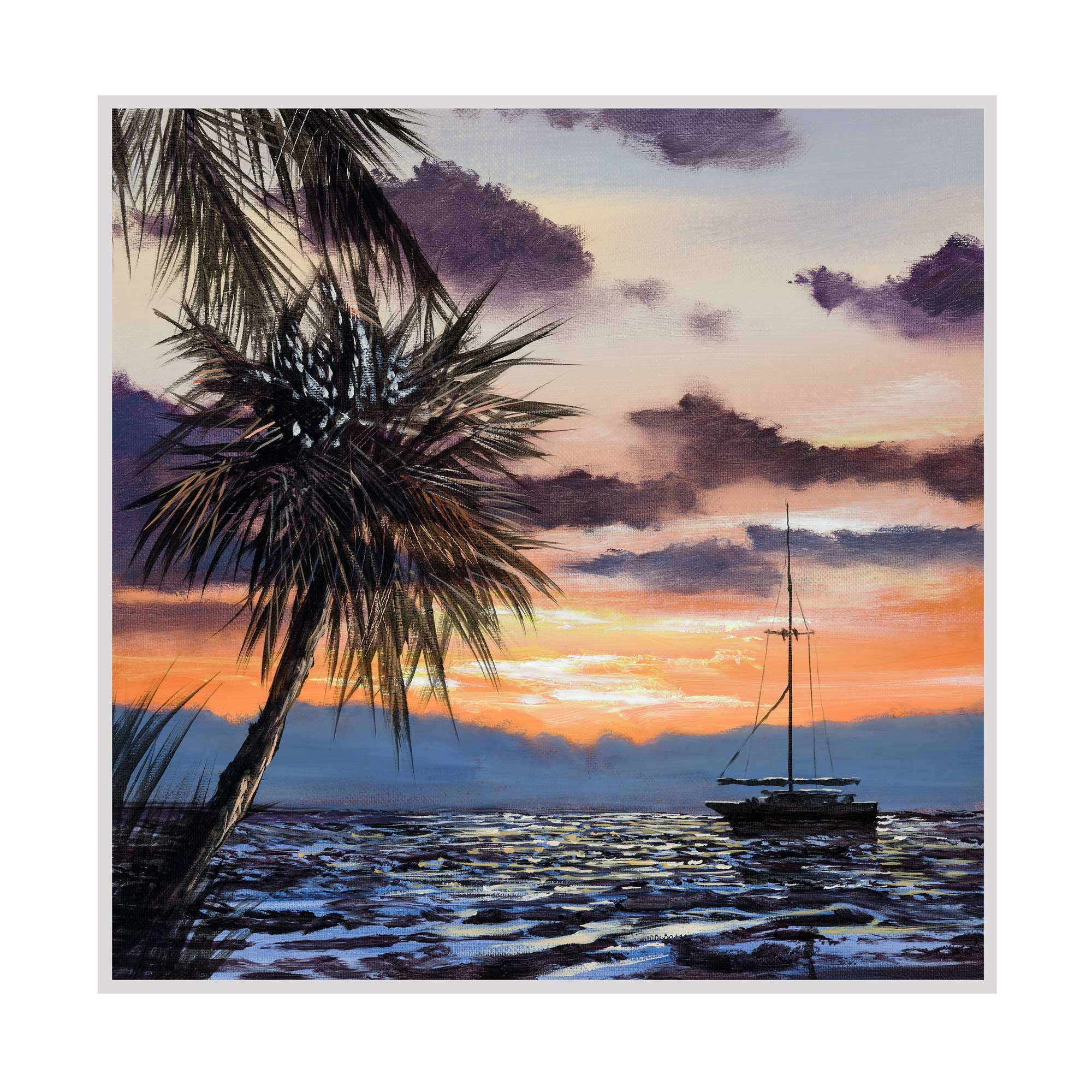 Sunset Painting, Sunset Giclee on Canvas | Stephen Fishwick - Stephen ...