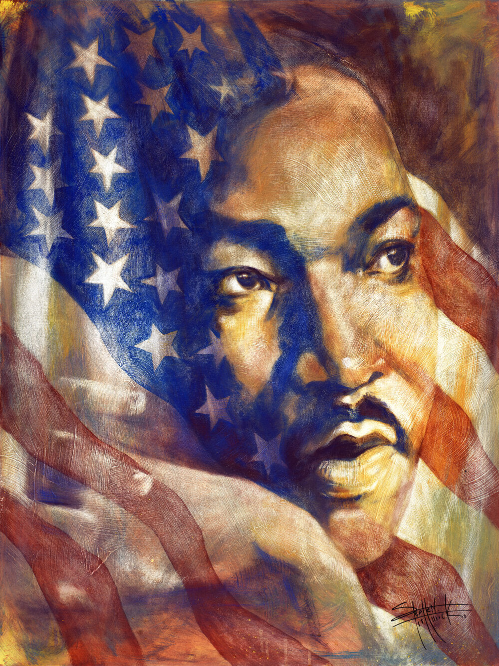 Martin Luther King Painting, Americana Canvas | Stephen Fishwick ...
